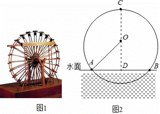 筒车是我国古代发明的一种水利灌溉工具 如图1 明朝科学家徐光启在农政全书中用图画描绘了筒车的工作原理 如图2 筒车盛水桶的运行轨迹是以轴心
